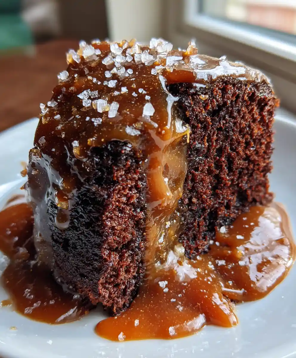 simple moist chocolate cake recipe, featuring a lustrous salted caramel ...